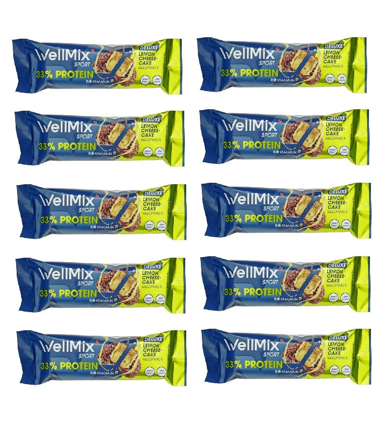 10 Bars WellMix Sport 33% Protein Deluxe Lemon Cheesecake Energy Bars ...